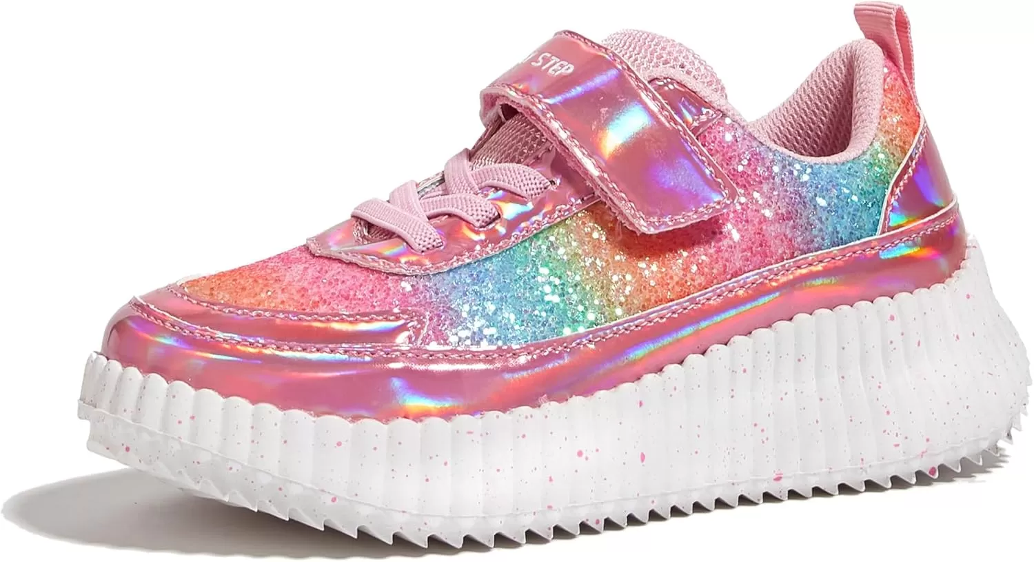 LUCKY STEP Kid’s Glitter Running Sneaker Sparkly Braided Shiny Bling ...